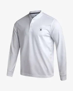 SPYDER Long Sleeve Thermal Henley Shirt - White