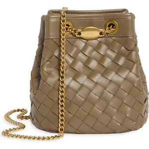 Jw Pei Yara Woven Faux Leather Bucket Bag Taupe