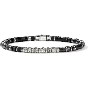 John Hardy Heishi Sterling Onyx & Hematite Bracelet - Silver