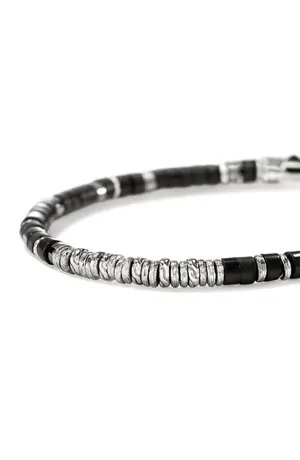 John Hardy Heishi Sterling Onyx & Hematite Bracelet