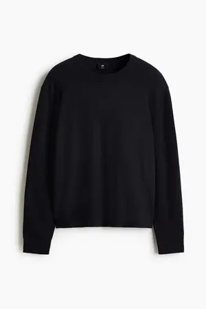 H&M Regular Fit Fine Knit Sweater - Navy Blue