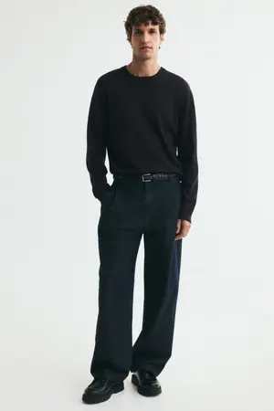 H&M Regular Fit Fine Knit Sweater - Navy Blue