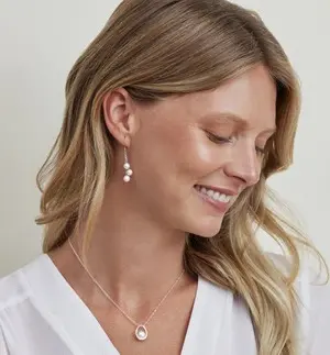The Pearl Source Japanese Akoya Pearl Jamie Pendant - White Gold