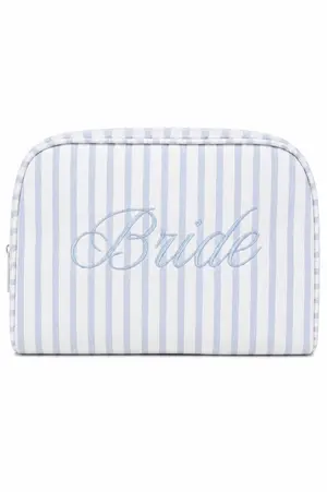 UNTAMED PETALS Bride Striped Cosmetic Bag - Blue