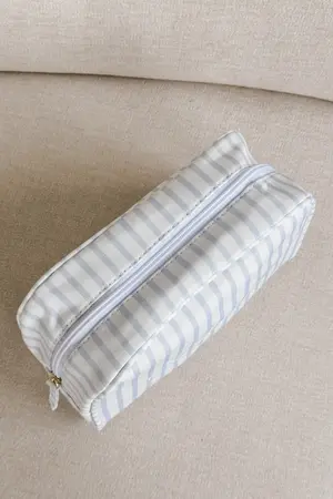 UNTAMED PETALS Bride Striped Cosmetic Bag - Blue