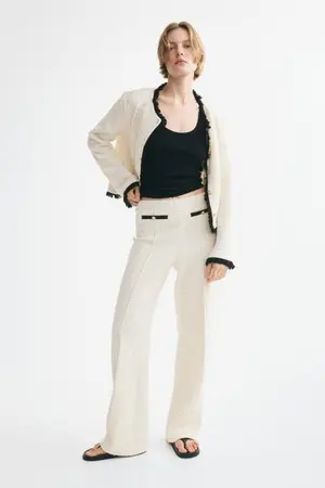 H&M Pull-on Bouclé-knit Pants With Shimmery Thread