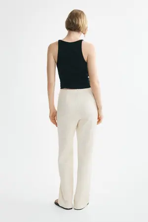 H&M Pull-on Bouclé-knit Pants With Shimmery Thread