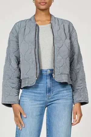 DEAR JOHN Maverick Zip Front Quilted Jacket - Turbulence