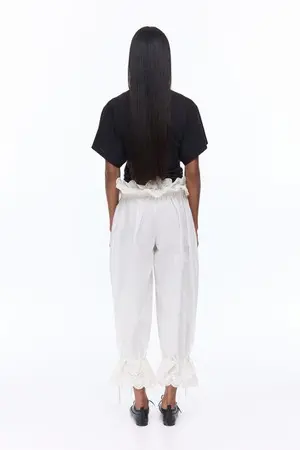 H&M Batwing Sleeve Pima Cotton Top With Ruched Detailing
