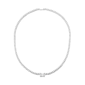 UNTAMED PETALS Monaco Crystal Necklace - Metallic Silver