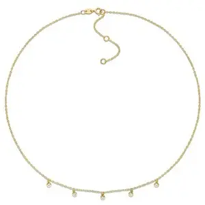JULIANNA B. 1/6 Ctw Lab-grown Diamond Station Necklace In 18k Yellow Gold Plated Sterling Silver