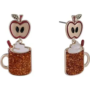 HALLMARK Apple Cider Mug Dangle Earrings - Orange