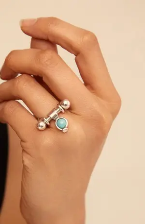 UNODE50 Sterling Plated Charm With Amazonite Stone