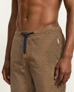 Orlebar Brown Bulldog Drawcord Printed Tessoro Swim Shorts - Bronze