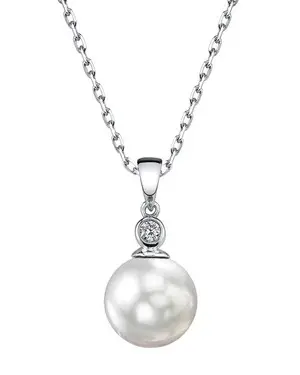 The Pearl Source South Sea Pearl & Diamond Pendant - White Gold