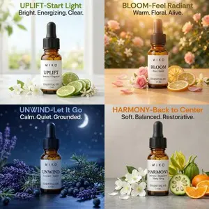 MIKO Essential Oil Discovery Set 4 Organic Aromatherapy Blends 4 X 3.7ml