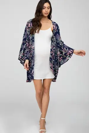 PINKBLUSH Floral Bell Sleeve Maternity Cover Up