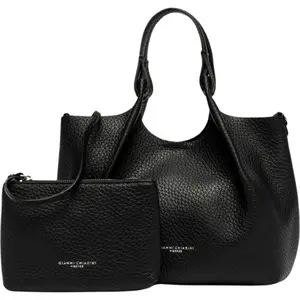 GIANNI CHIARINI Dua Leather Hobo Shoulder Bag - Black