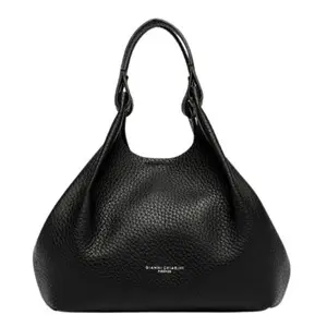 GIANNI CHIARINI Dua Leather Hobo Shoulder Bag - Black