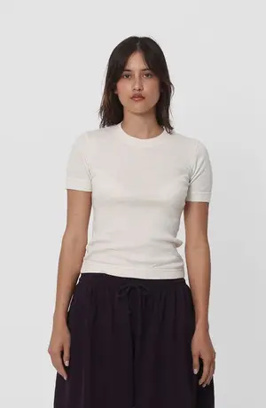 EVERYBODY.WORLD Rib Short Sleeve Natural