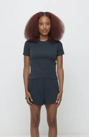 EVERYBODY.WORLD Rib Short Sleeve Slate