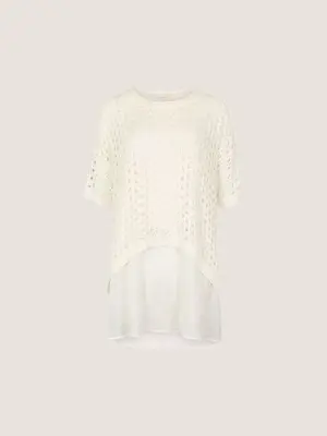 APRICOT Knitted Mesh Shimmer Layer Tunic