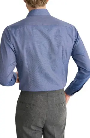 Eton Slim Fit Textured Cotton Dress Shirt