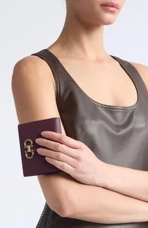 FERRAGAMO Gancini Leather French Wallet