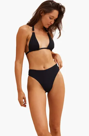AQUARI Venus Halterneck Triangle Top - Black