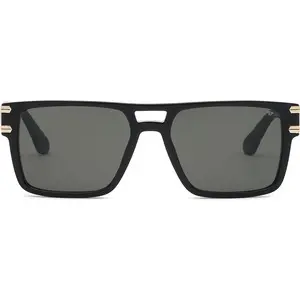 Philipp Plein Rectangular Sunglasses With Double Bridge - Black/black