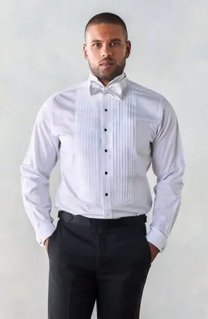 THE BLACK TUX Classic Wing Tip Tuxedo Shirt