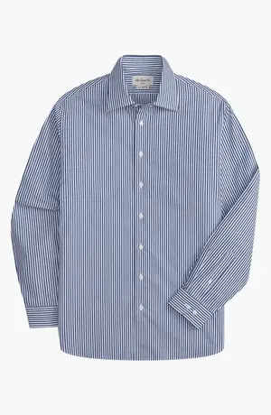 THE BLACK TUX Essential Dress Shirt - Navy Stripe