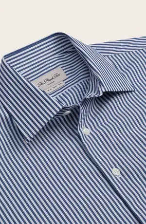 THE BLACK TUX Essential Dress Shirt - Navy Stripe