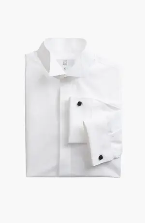 THE BLACK TUX Wing Collar Fly Front Extra Slim Dress Shirt