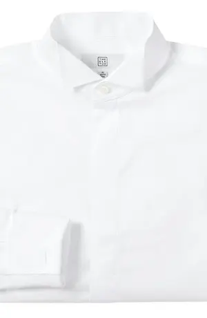 THE BLACK TUX Wing Collar Fly Front Extra Slim Dress Shirt