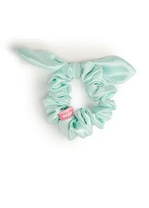 OLAH Bunny Ear Silk Hair Tie Scrunchie - Blue