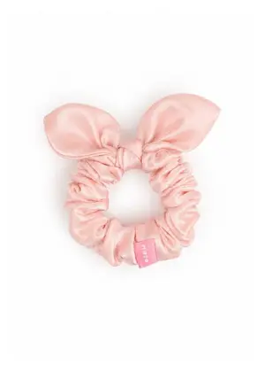 OLAH Bunny Ear Silk Scrunchie Pink