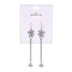 HALLMARK Halloween Spider And Web Linear Drop Earrings