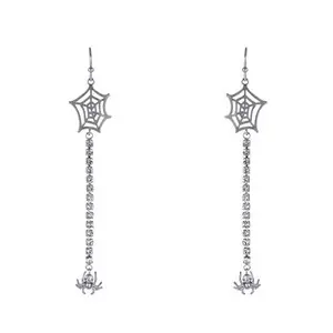HALLMARK Halloween Spider And Web Linear Drop Earrings
