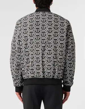 Philipp Plein Monogram Nylon Bomber Jacket