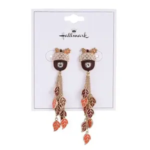 HALLMARK Acorn And Leaf Linear Statement Earrings