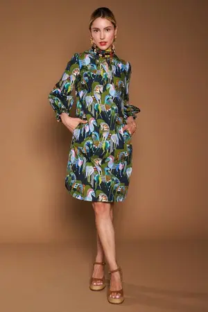 MAISON COMMON Printed Balloon Sleeve Dress