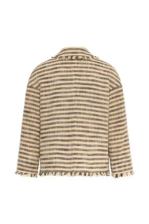 MAISON COMMON Striped Jacket With Palm Tree Embroidery