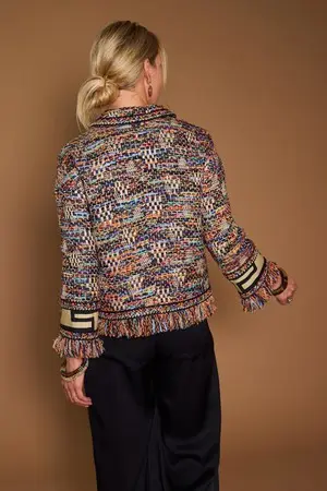 MAISON COMMON Tweed Jacket With Patch Pockets And Fringes
