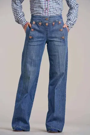 MAISON COMMON Sailor Jeans With Decorative Buttons