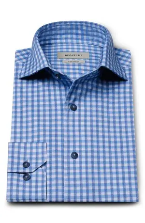 Bugatchi Devon Ooohcotton® Tech Check Long Sleeve Shirt