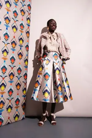 MAISON COMMON Printed Mikado Skirt