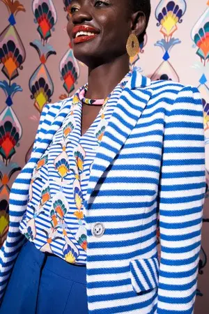 MAISON COMMON Striped Jersey Jacket