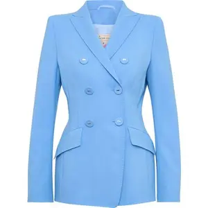 MAISON COMMON Cool Wool Double Breasted Blazer - Blue