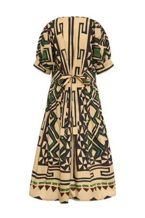 MAISON COMMON Printed Cotton Maxi Dress With Belt